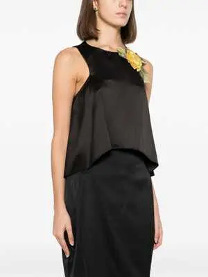 GEMY MAALOUF Floral-appliqué Blouse