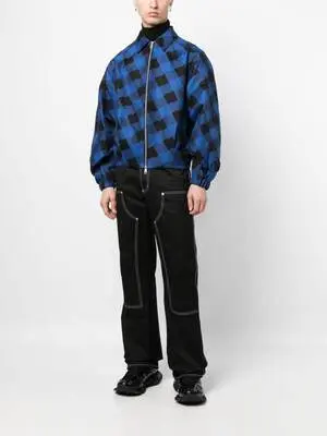 ADER ERROR Logo-patch Checked Bomber Jacket