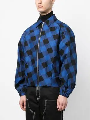 ADER ERROR Logo-patch Checked Bomber Jacket
