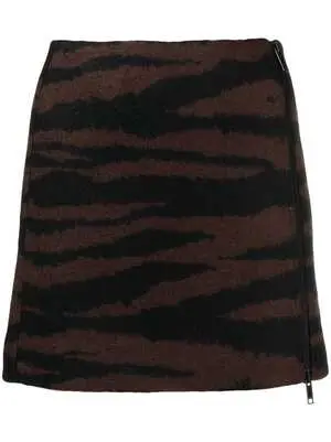 GANNI Tiger-jacquard Miniskirt