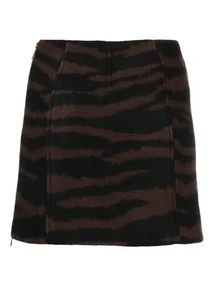 GANNI Tiger-jacquard Miniskirt