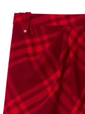 Burberry Check-pattern Wool Miniskirt - Red