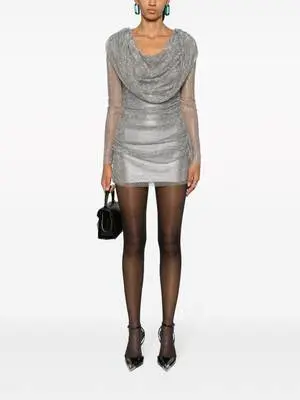 Giuseppe Di Morabito Crystal-embellished Mesh Minidress - Silver