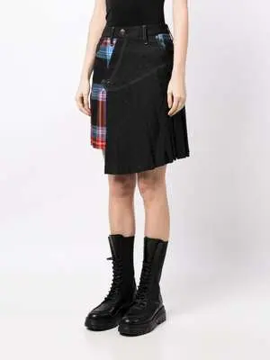 CHARLES JEFFREY Asymmetric Plaid Miniskirt