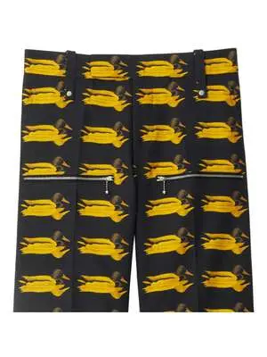Burberry Duck-print Wool Trousers
