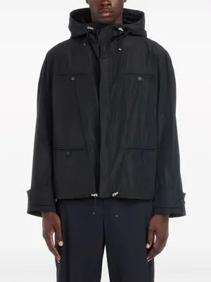 FERRAGAMO Drawstring-hem Hooded Jacket - Black