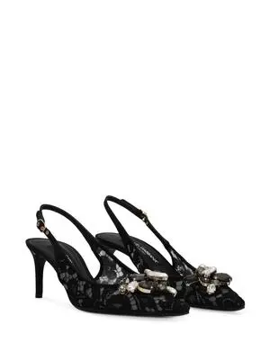 Dolce & Gabbana 60mm Lace Slingback Pumps