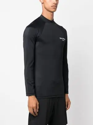 Balmain Logo-print Long-sleeve T-shirt - Black