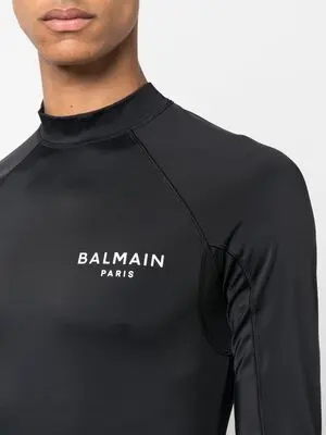 Balmain Logo-print Long-sleeve T-shirt - Black