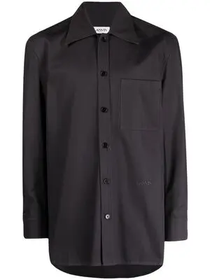 LANVIN Logo-embroidered Cotton Shirt