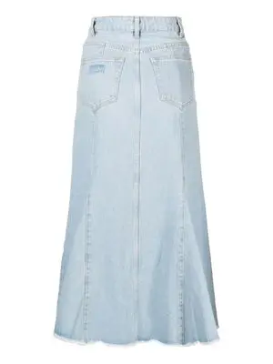 GANNI Denim Peplum Midi Skirt
