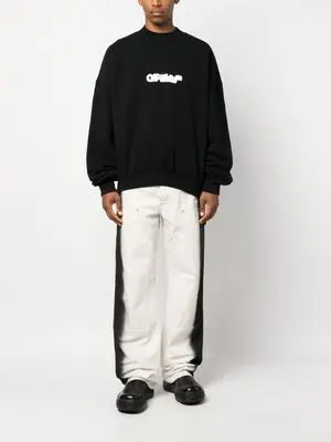 Off-White Logo-print Cotton Sweatshirt - Black