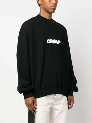 Off-White Logo-print Cotton Sweatshirt - Black