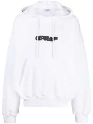 Off-White Logo-print Drawstring Hoodie - White