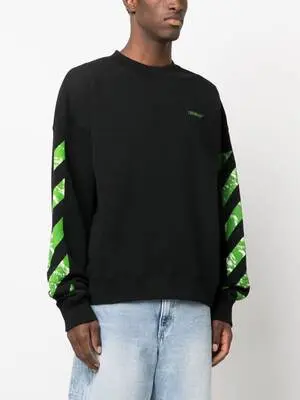 Off-White Diag Stripe Cotton Sweatshirt - Black