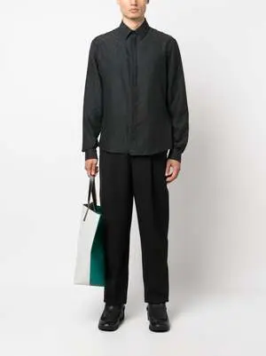 Off-White Logo-print Silk-cotton Shirt