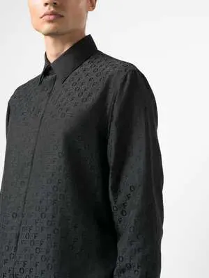 Off-White Logo-print Silk-cotton Shirt