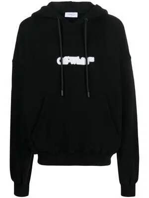 Off-White Logo-print Cotton Hoodie - Black