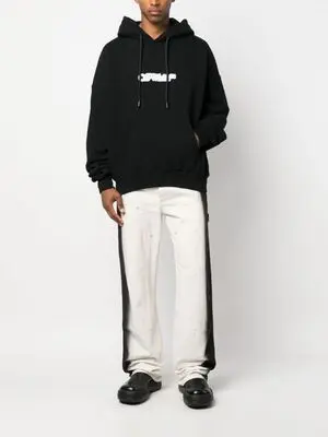 Off-White Logo-print Cotton Hoodie - Black