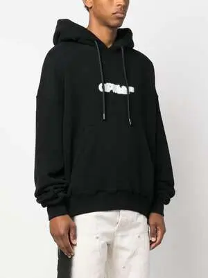Off-White Logo-print Cotton Hoodie - Black