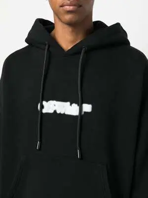 Off-White Logo-print Cotton Hoodie - Black