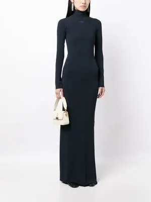 Off-White Long-sleeve Maxi Dress - Blue