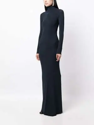 Off-White Long-sleeve Maxi Dress - Blue