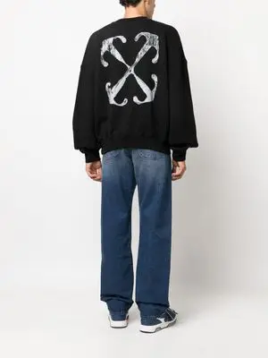 Off-White Scratch Arrow-print Cotton Sweatshirt