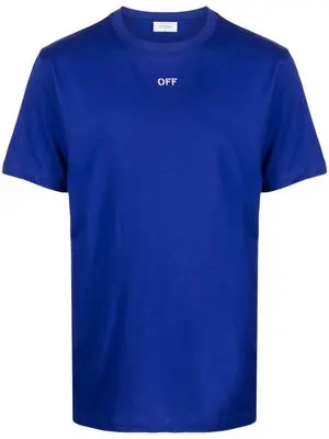 Off-White Arrows Stitch Cotton T-shirt Blue