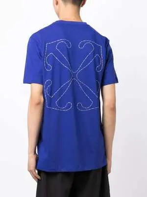 Off-White Arrows Stitch Cotton T-shirt - Blue