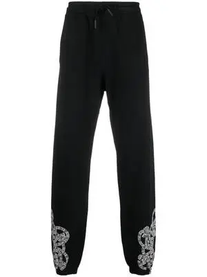 COUNTY OF MILAN Logo-print Organic-cotton Track Pants - Black