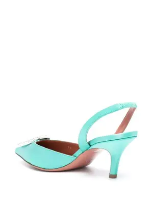 Amina Muaddi Camelia 60mm Slingback Pumps - Green
