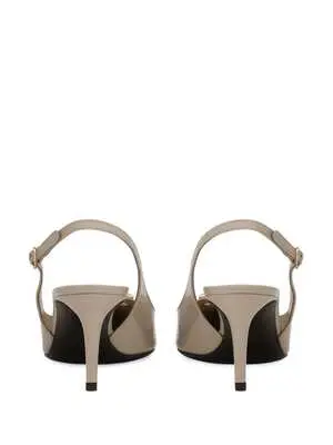 Dolce & Gabbana Logo-plaque Slingback Pumps - Neutrals