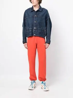 COUNTY OF MILAN Logo-print Cotton Track Pants - Red