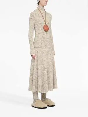 JIL SANDER Ribbed-knit Wool Skirt