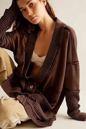 Free People We The Free Brooklyn Cardigan Walnut