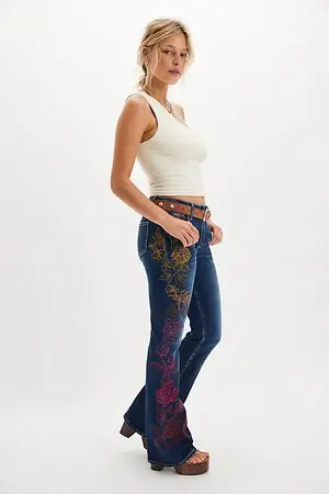 DRIFTWOOD Wyatt Embroidered Flare Jeans