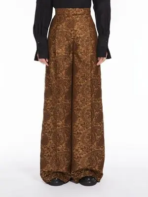 Max Mara Wide, Jacquard Wool Trousers
