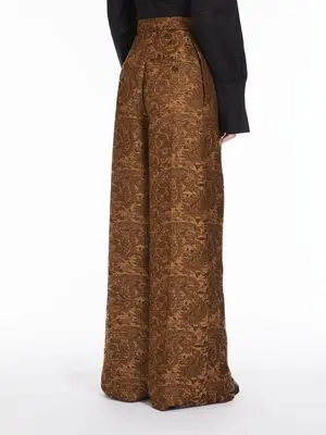 Max Mara Wide, Jacquard Wool Trousers