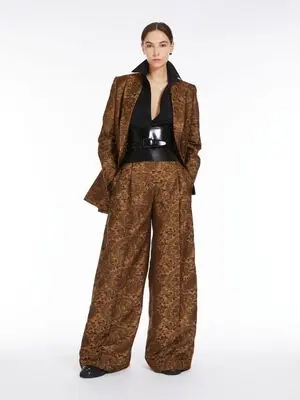 Max Mara Wide, Jacquard Wool Trousers