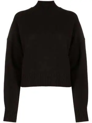 Theory Cropped Turtleneck In Cashmere - Brown