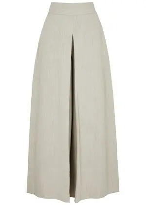 Palmer//harding Origin Wide-leg Cotton-blend Trousers