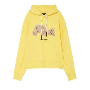 Palm Angels Bear Motif Hoodie Yellow