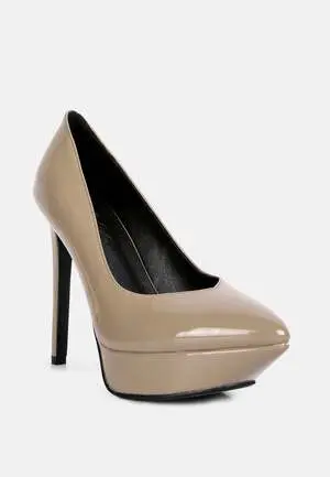 RAG & CO Rothko Taupe Platform Stiletto Pumps - Beige