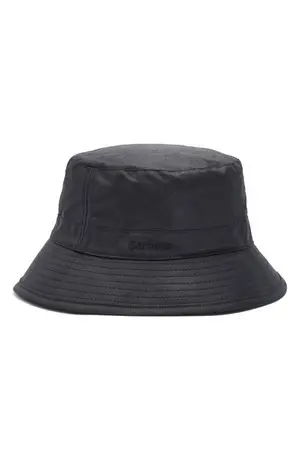 Barbour Waxed Cotton Bucket Hat - Black