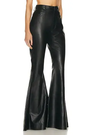 Alaïa Leather Flare Pant - Noir Alaia