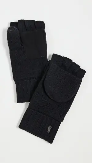 Polo Ralph Lauren Wool-blend Convertible Mittens - Polo Black