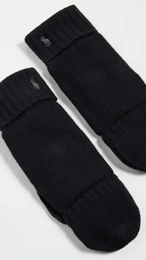 Polo Ralph Lauren Wool-blend Convertible Mittens - Polo Black