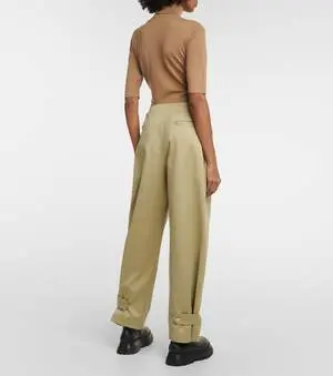 Burberry Cotton Straight Leg Trousers