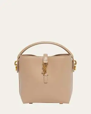 Saint Laurent Le 37 Mini Bucket Bag In Smooth Leather - Dark Beige